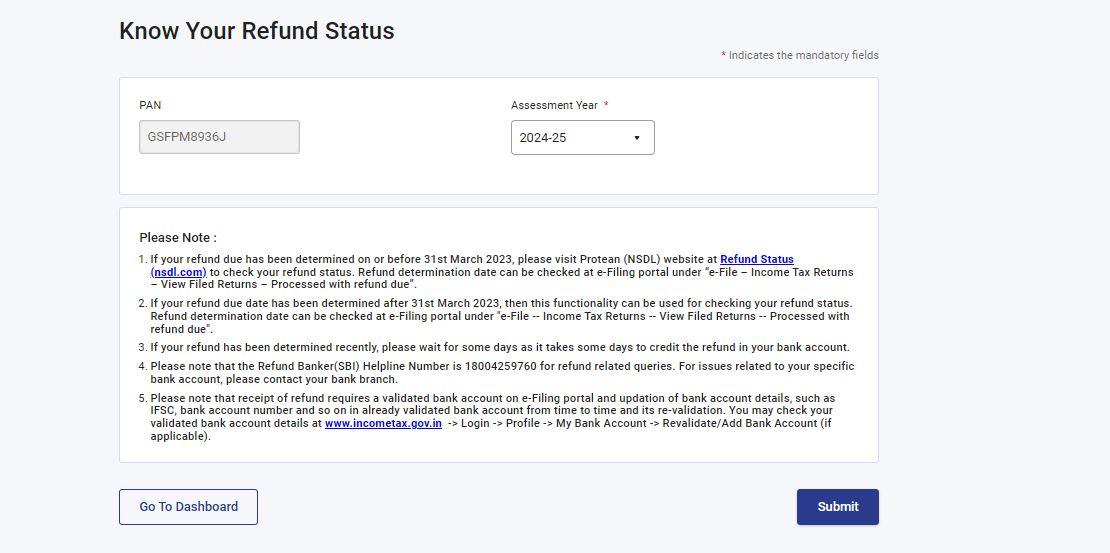 How To Check Income Tax Refund Status For FY 2023-24 (AY 2024-25) With ...